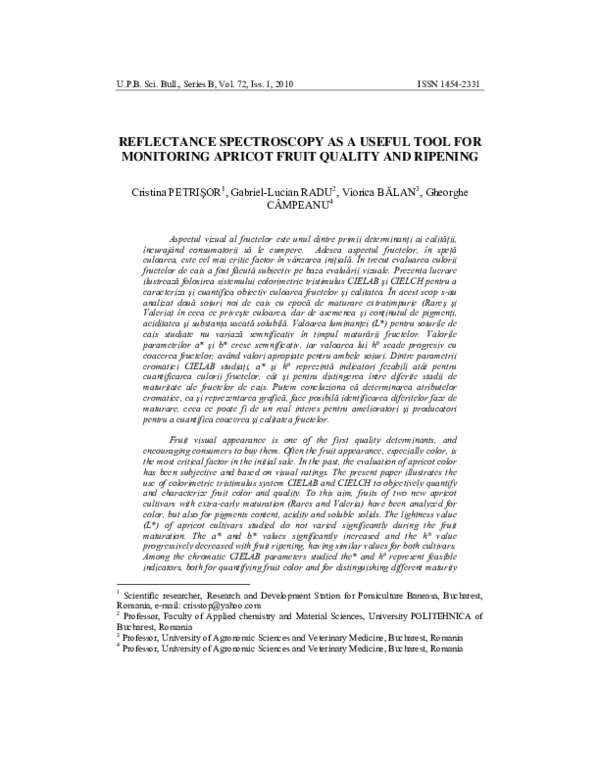 (PDF) Reflectance Spectroscopy as a Useful Tool for Monitoring Apricot ...