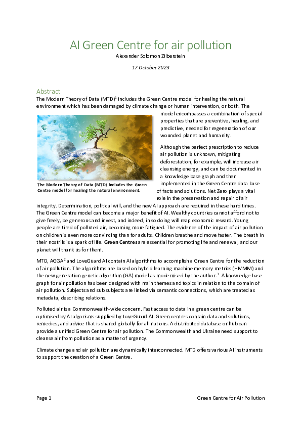 (PDF) AI Green Centre for Air Pollution