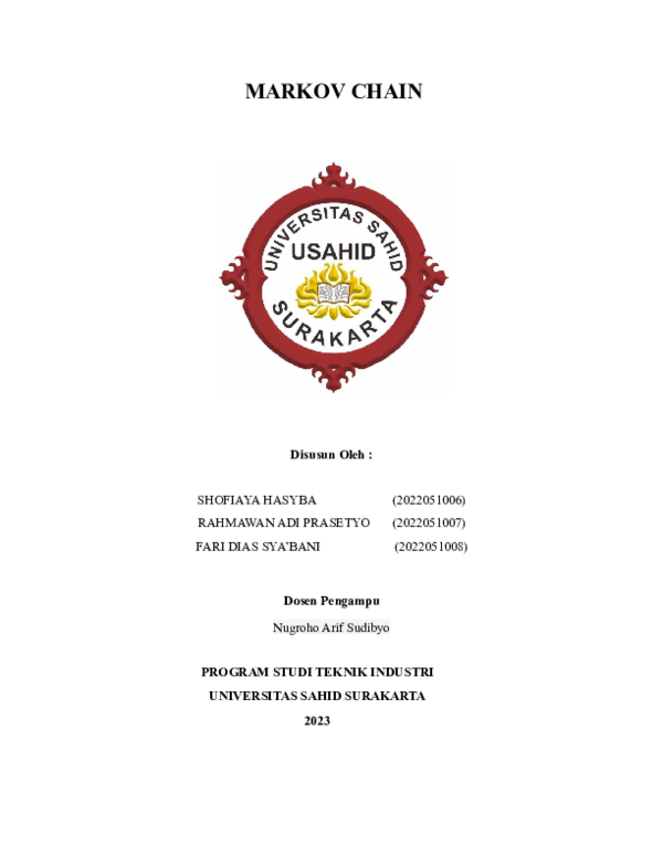 (DOC) makalah markov chain