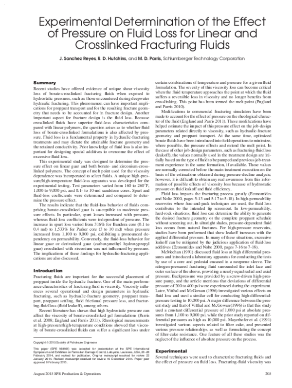 (PDF) Experimental Determination of the Effect of Pressure on Fluid ...