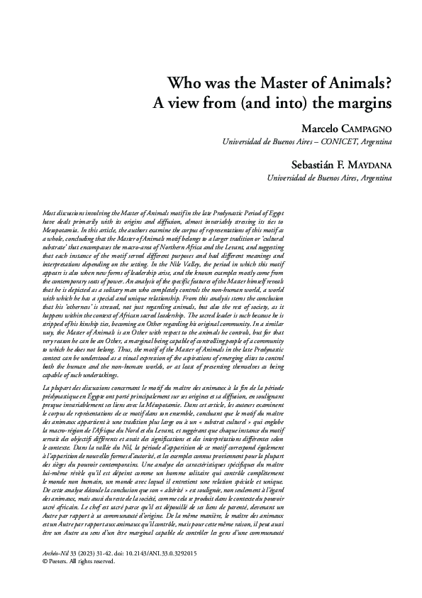 (PDF) Who was the Master of Animals? A view from (and into) the margins