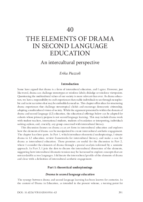 (PDF) Piazzoli, E. (2022). The elements of drama in second language education