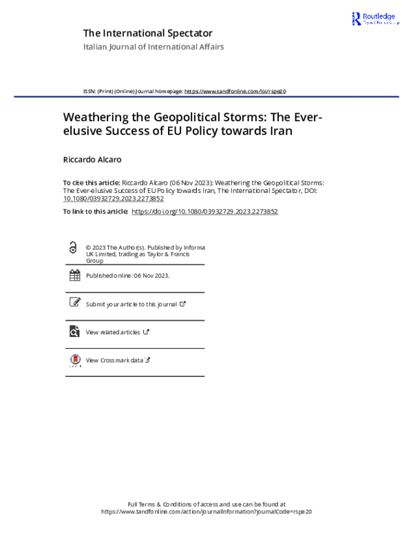 (PDF) Weathering the Geopolitical Storms: The Everelusive Success of EU ...