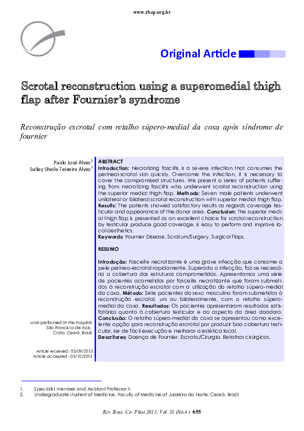 (PDF) Scrotal reconstruction using a superomedial thigh flap after ...