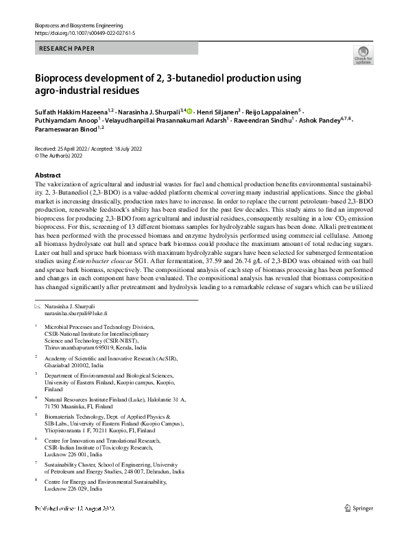 (PDF) Bioprocess development of 2, 3-butanediol production using agro-industrial residues ...