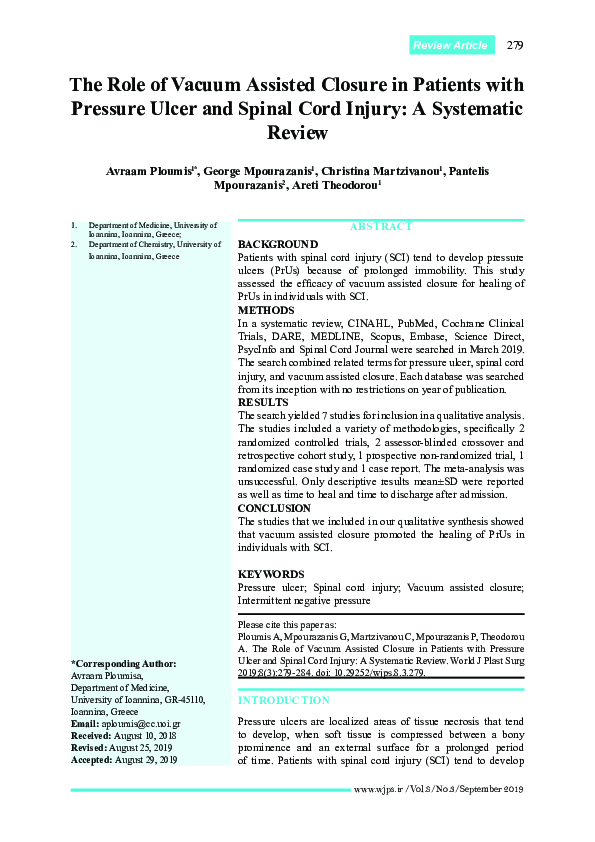 (PDF) The Role of Vacuum Assisted Closure in Patients with Pressure ...