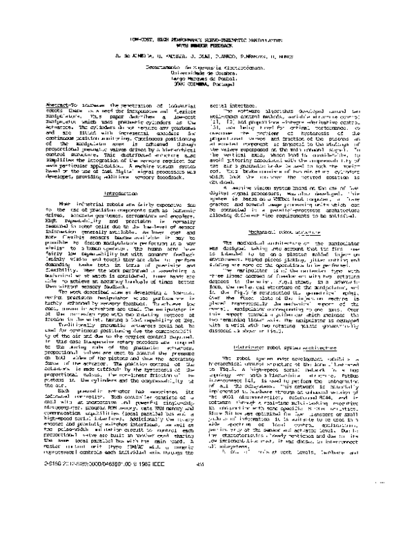 (PDF) Low-cost, high performance servo-pneumatic manipulators with ...