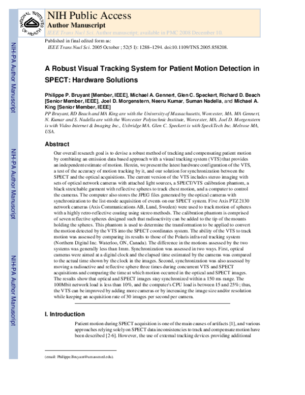 (PDF) A robust visual tracking system for patient motion detection in ...