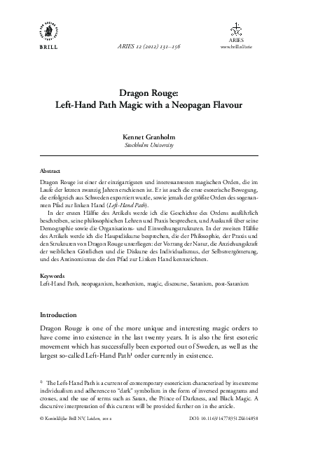 (PDF) Dragon Rouge: Left-Hand Path Magic with a Neopagan Flavour