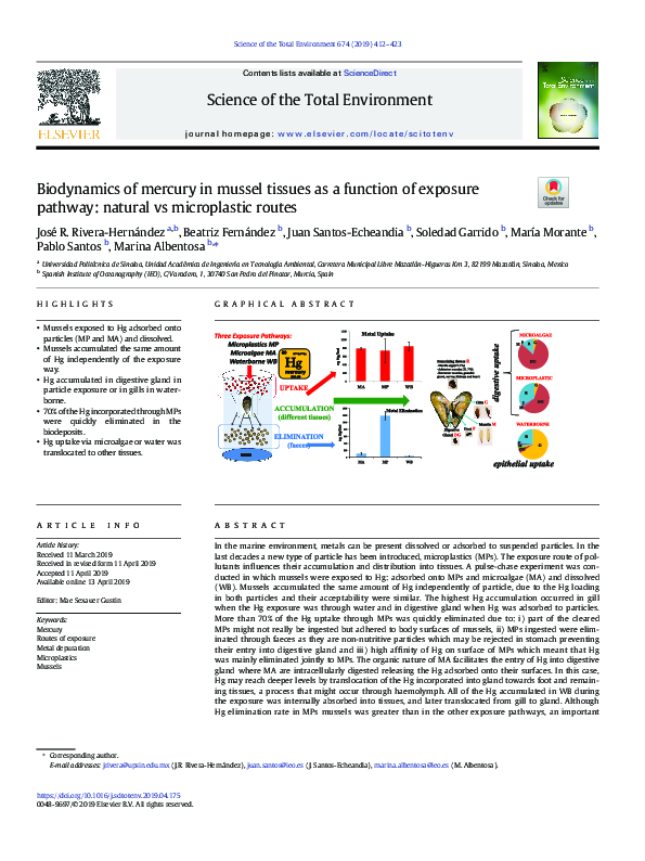 (PDF) Biodynamics of mercury in mussel tissues as a function of ...