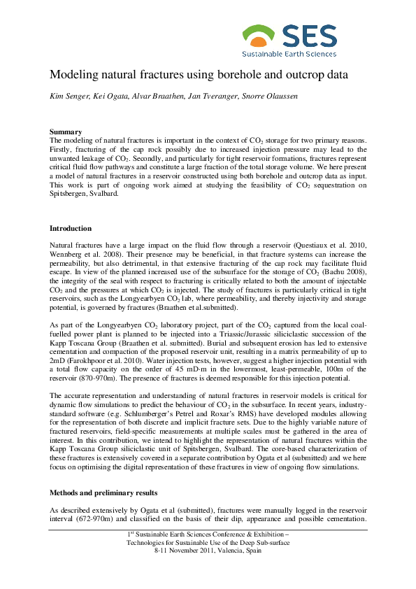Pdf Modeling Natural Fractures Using Borehole And Outcrop Data