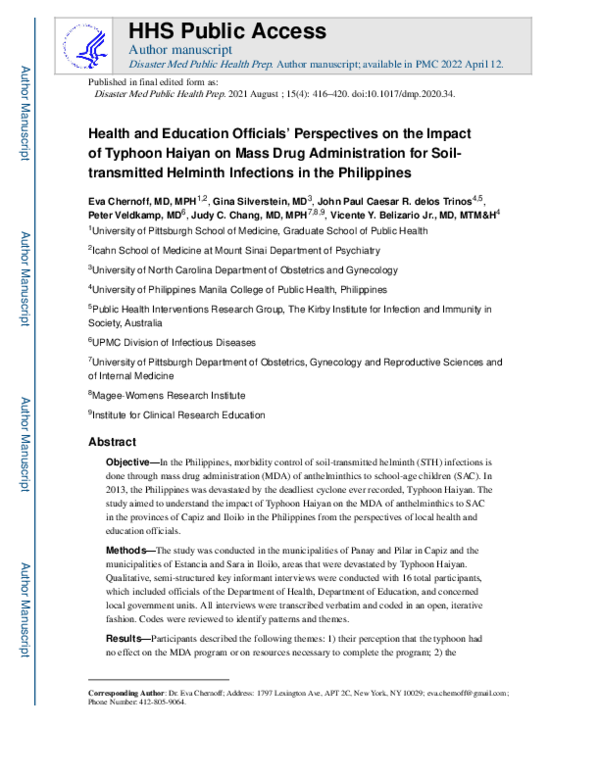 (PDF) Health and Education Officials’ Perspectives on the Impact of ...