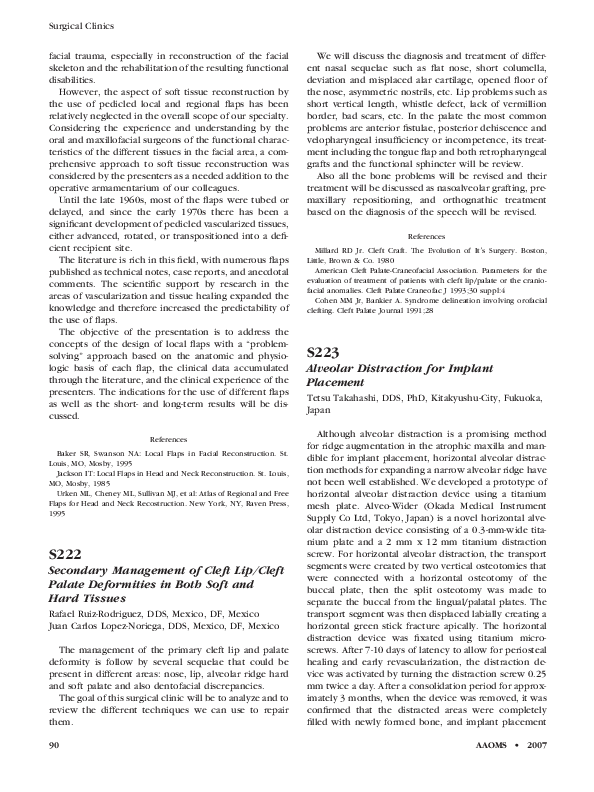 (PDF) S223: Alveolar Distraction for Implant Placement