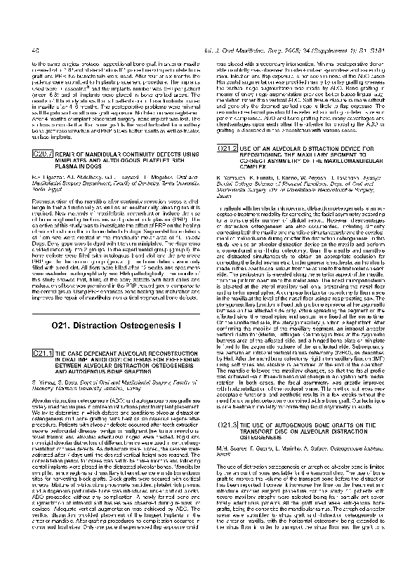 (PDF) Use of an Alveolar Distraction Device for Repositioning the ...