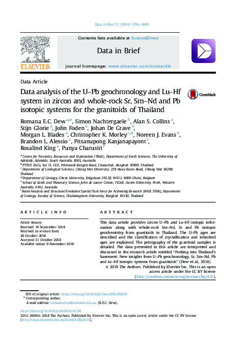 (PDF) Data analysis of the U–Pb geochronology and Lu–Hf system in zircon and whole-rock Sr, Sm ...