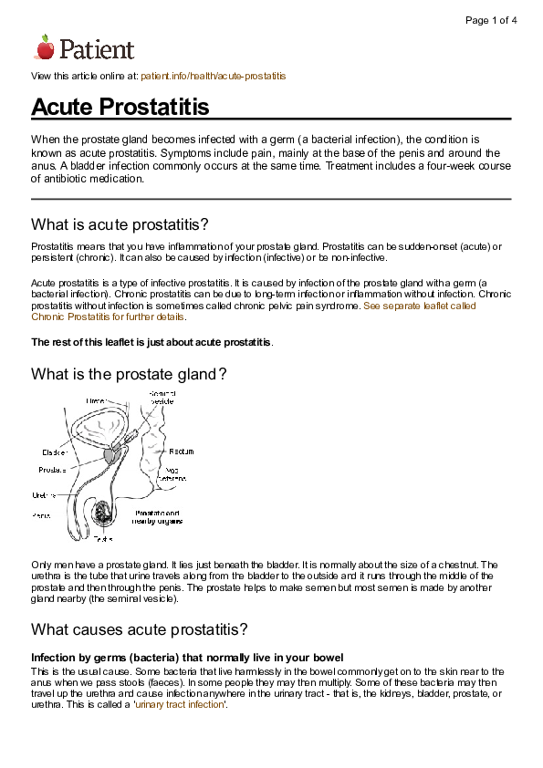 (PDF) Prostatites aiguës Acute prostatitis