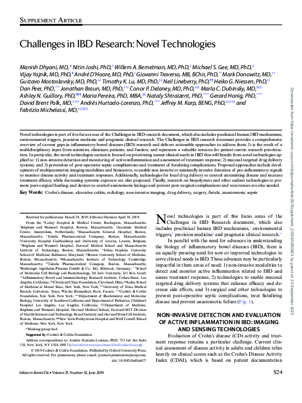 (PDF) Challenges in IBD Research: Novel Technologies