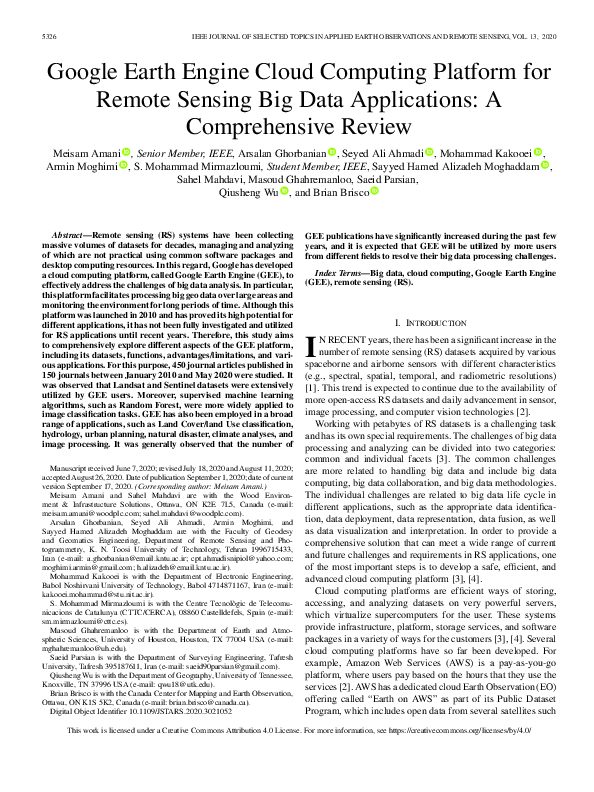 (PDF) Google Earth Engine Cloud Computing Platform for Remote Sensing Big Data Applications: A ...