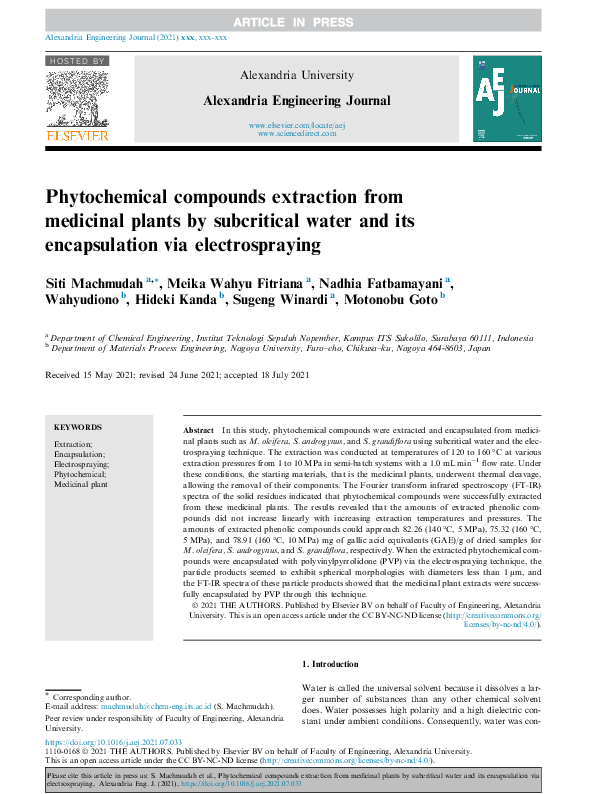 (PDF) Phytochemical compounds extraction from medicinal plants by ...