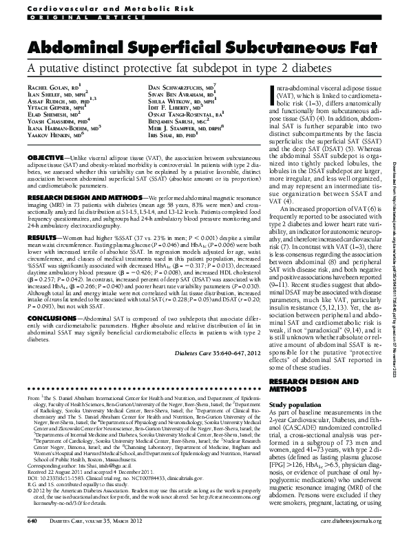 (PDF) Abdominal Superficial Subcutaneous Fat