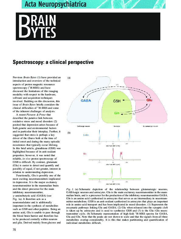 (PDF) Spectroscopy: a clinical perspective