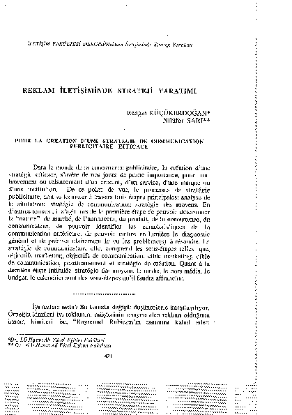 (PDF) Reklam İleti̇şi̇mi̇nde Strateji̇ Yaratimi