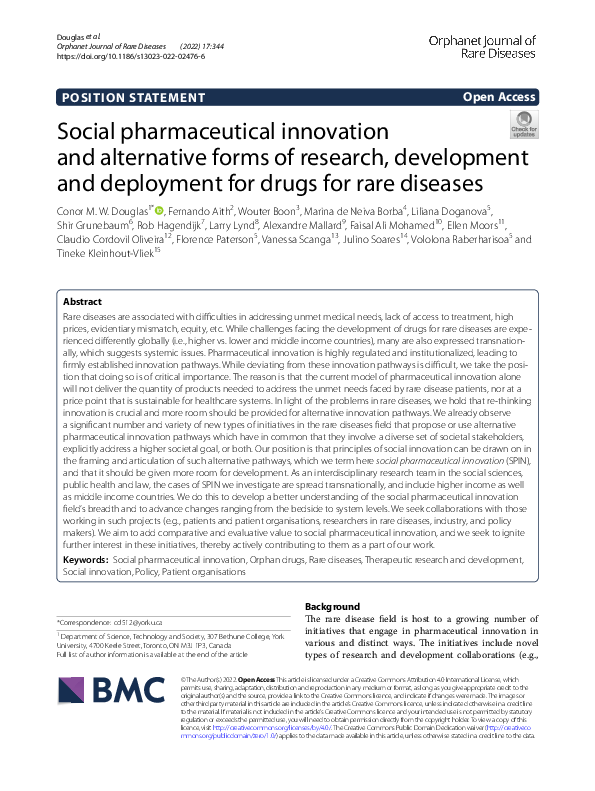 (PDF) Social pharmaceutical innovation and alternative forms of ...