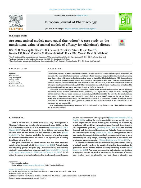 (PDF) Are some animal models more equal than others? A case study on ...