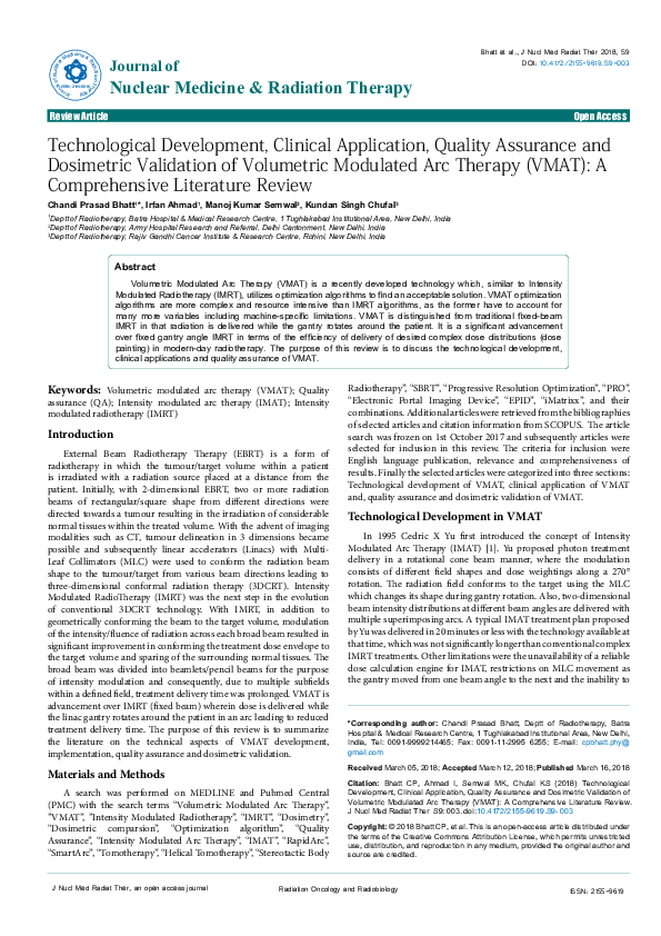 (PDF) Technological Development, Clinical Application, Quality Assurance and Dosimetric ...