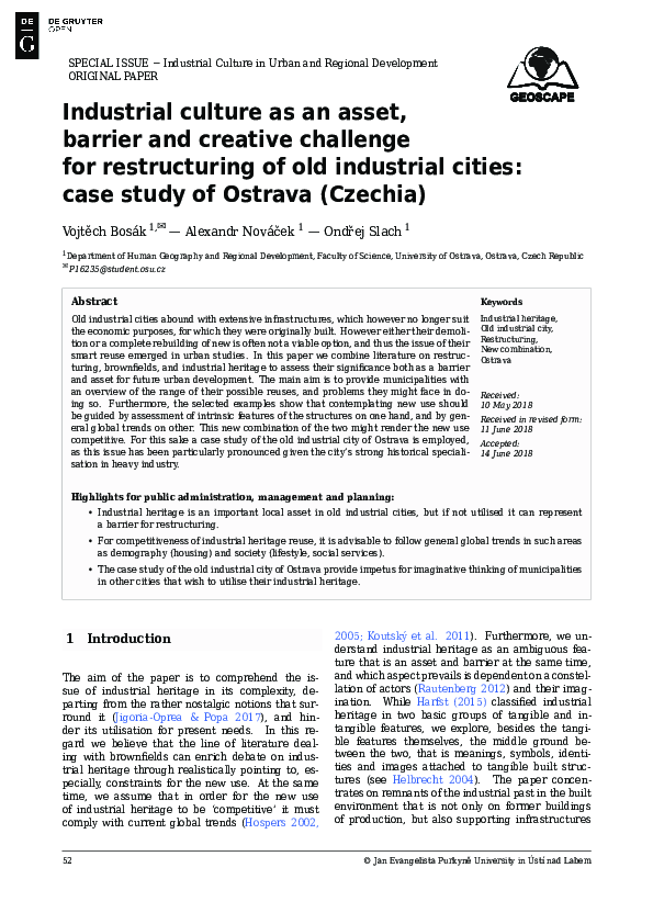 (PDF) Industrial culture as an asset, barrier and creative challenge ...