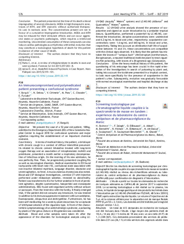 (PDF) Screening toxicologique par chromatographie liquide couplée à la ...