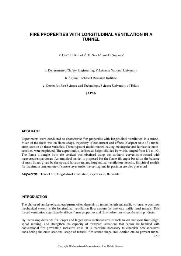 (PDF) Fire Properties With Longitudinal Ventilation In A Tunnel