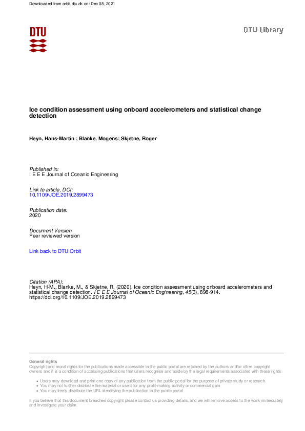 (PDF) Ice Condition Assessment Using Onboard Accelerometers and ...