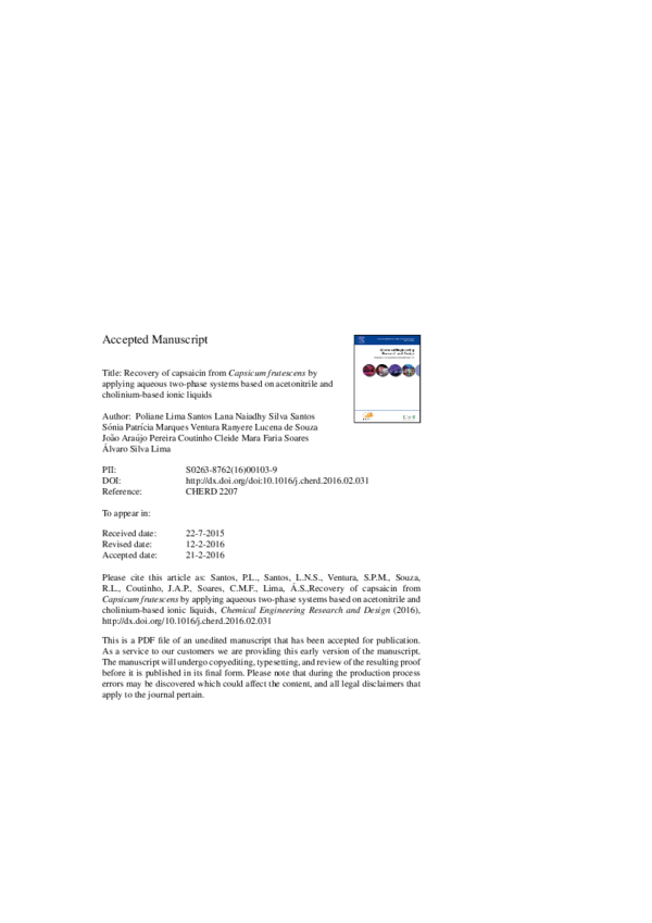 (PDF) Capsaicin Recovery Using Aqueous Two-Phase Systems