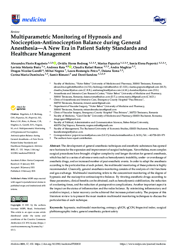 (PDF) Multiparametric Monitoring of Hypnosis and Nociception ...