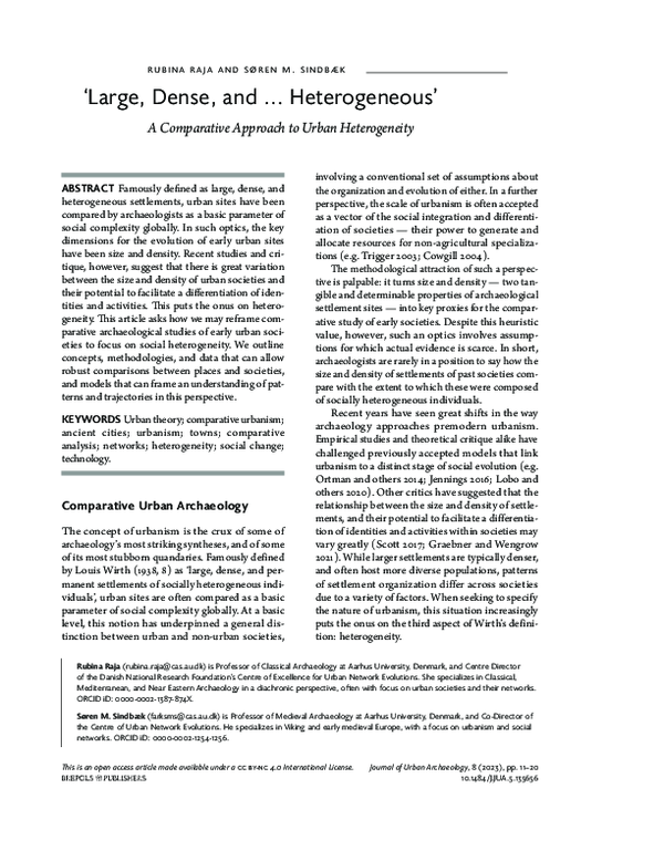 (PDF) ‘Large, Dense, and … Heterogeneous’: A Comparative Approach to Urban Heterogeneity