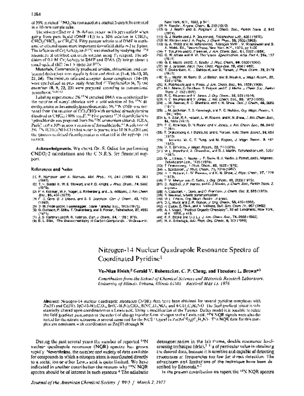 (PDF) Nitrogen-14 Nuclear Quadrupole Resonance Spectroscopy: A ...