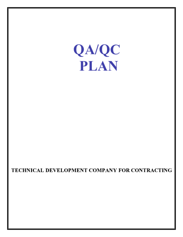 (PDF) QA QC Plan