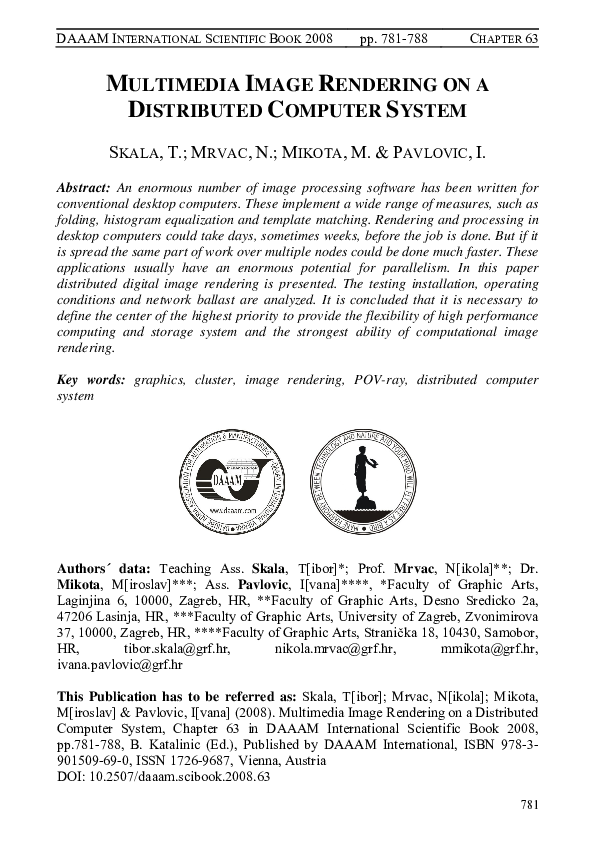 (PDF) Multimedia Image Rendering on a Distribued Computer System