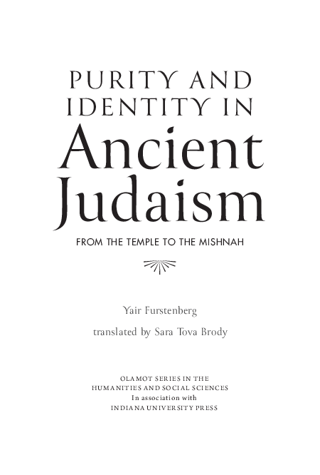 (PDF) BOOK: Purity and Identity in Ancient Judaism: From the Temple to ...