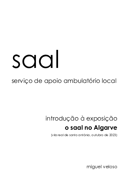 (PDF) Introdução à exposição o SAAL no Algarve