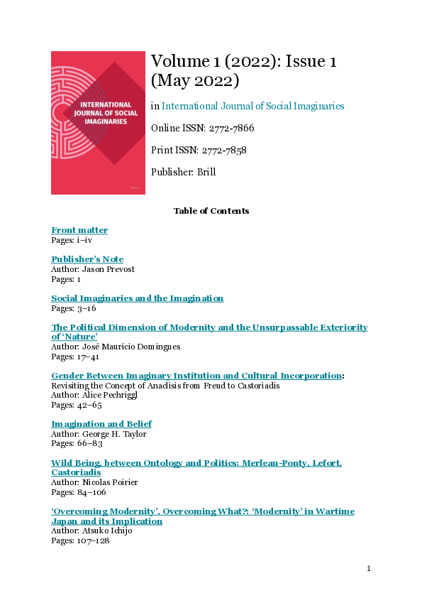 (PDF) International Journal of Social Imaginaries: Volume 1 Issue 1 ...
