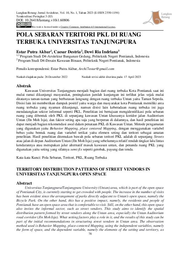(PDF) Pola Sebaran Teritori PKL DI Ruang Terbuka Universitas ...