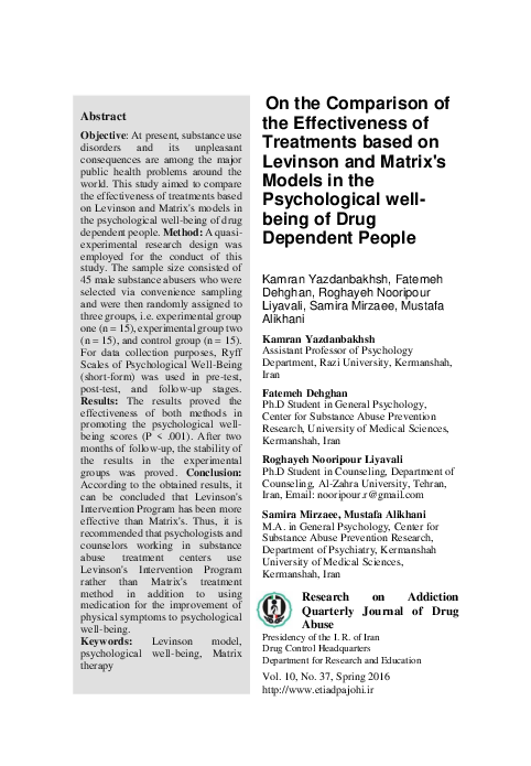 (PDF) On the Comparison of the Effectiveness of Treatments based on ...