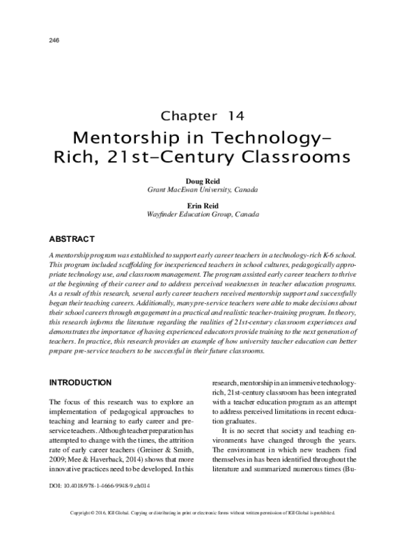 (PDF) Mentorship in Technology-Rich, 21st-Century Classrooms