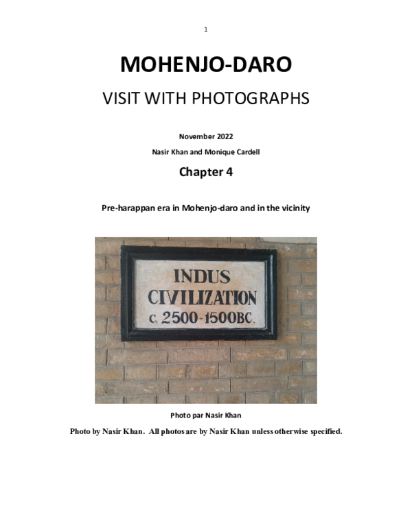 (DOC) Mohenjo daro chapter 4 Pre Harappan era