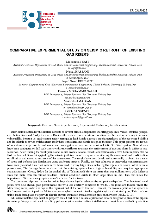 (PDF) Comparative Experimental Study on Seismic Retrofit of Existing ...