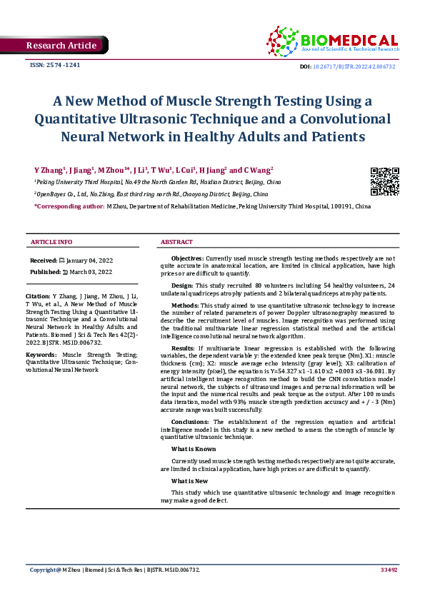 (PDF) A New Method of Muscle Strength Testing Using a Quantitative ...