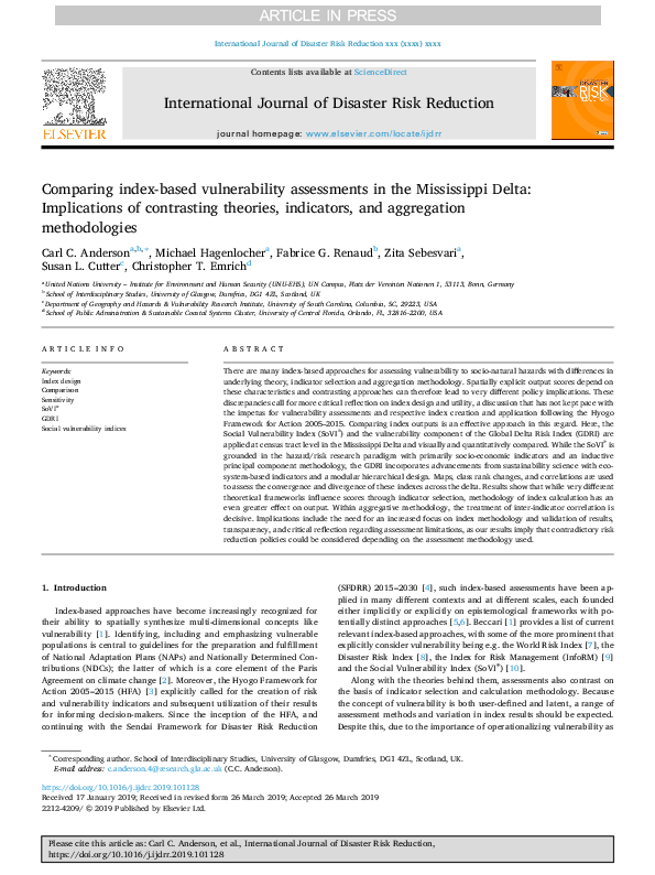 (PDF) Comparing index-based vulnerability assessments in the ...