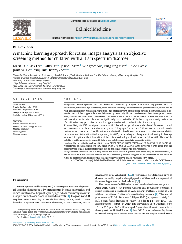 (PDF) A machine learning approach for retinal images analysis as an ...